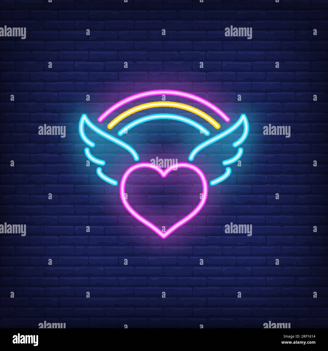 Purple pink neon heart Stock Vector Images - Alamy