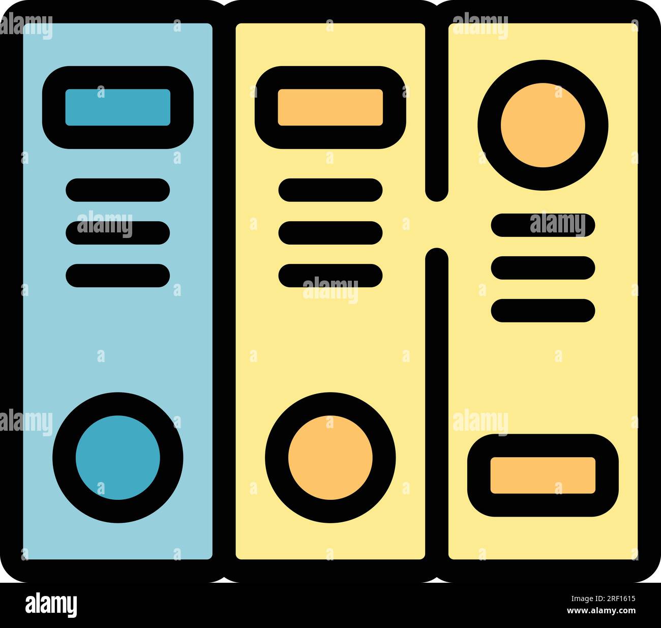 Office folder icon outline vector. System training. Computer soft color ...