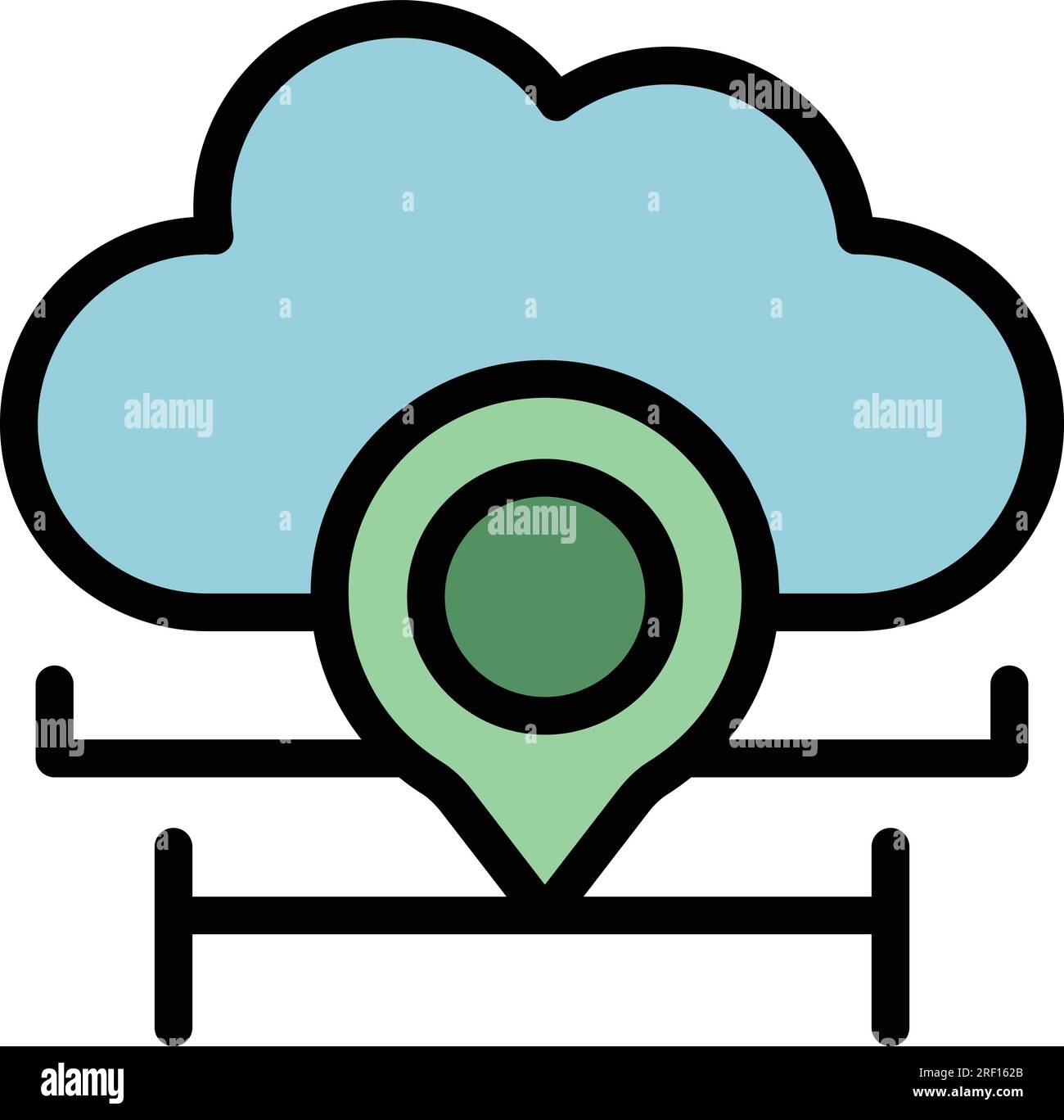 Data cloud location icon outline vector. Online education. School ...