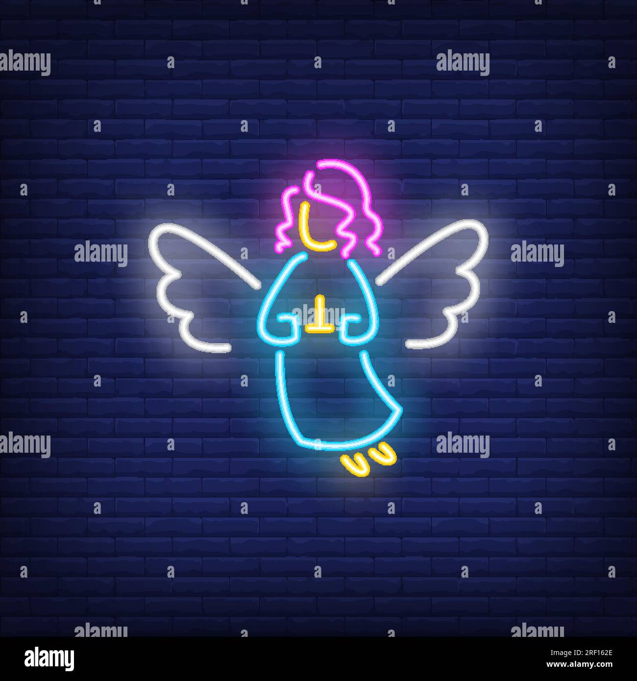 Angel flying neon sign Stock Vector Image & Art - Alamy