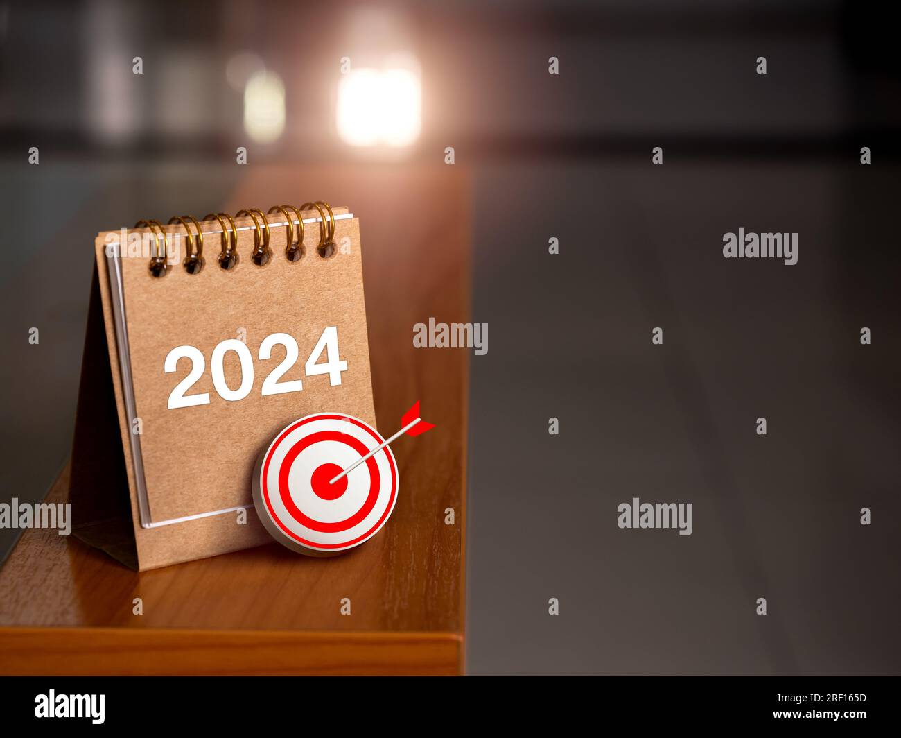 Happy new year 2024 banner background. 3d target icon with 2024 numbers ...
