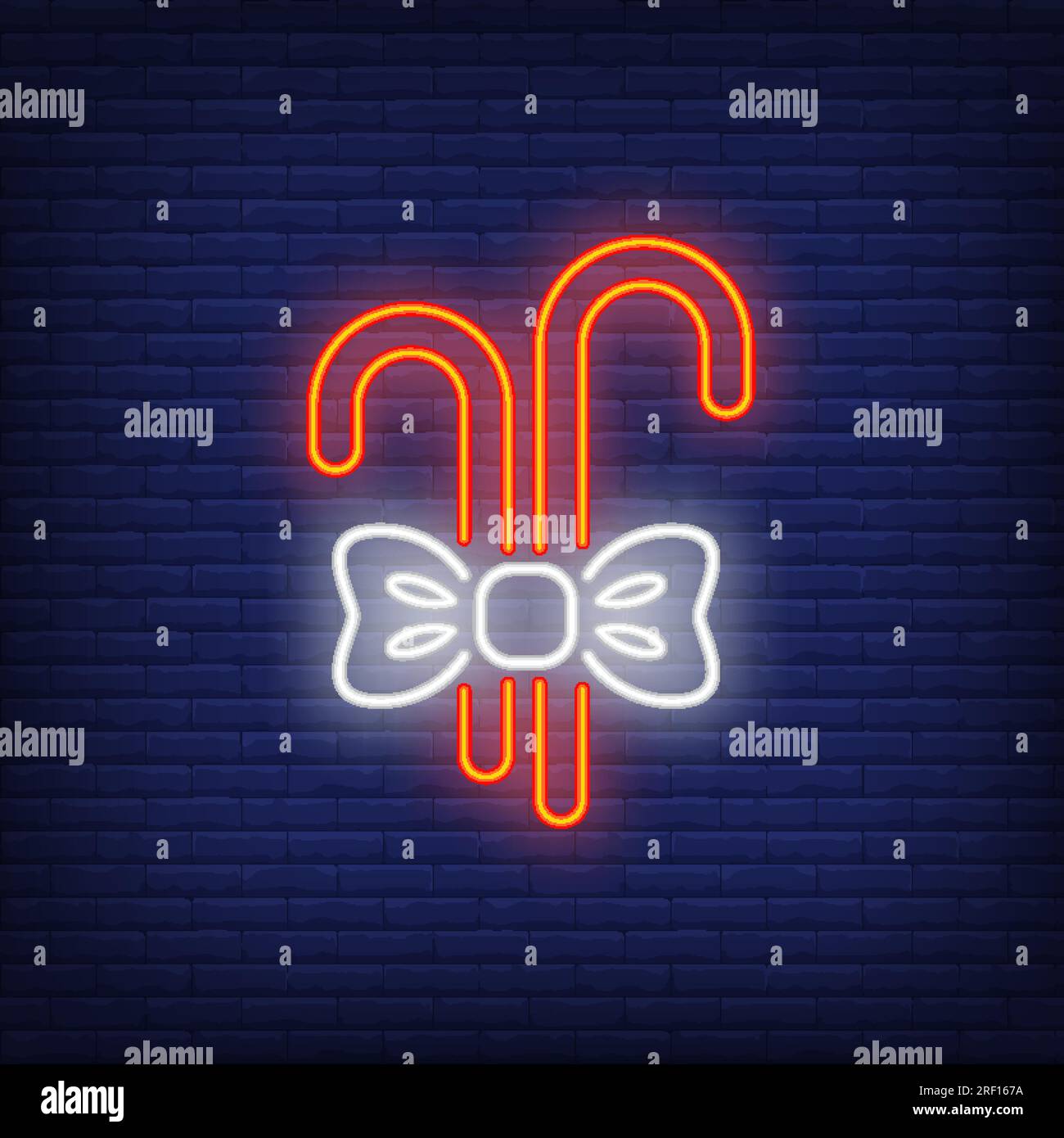 Candy canes with bow neon sign Stock Vector Image & Art - Alamy