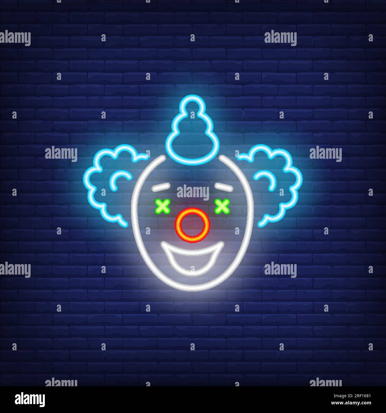 Bright clown head neon sign Stock Vector Image & Art - Alamy
