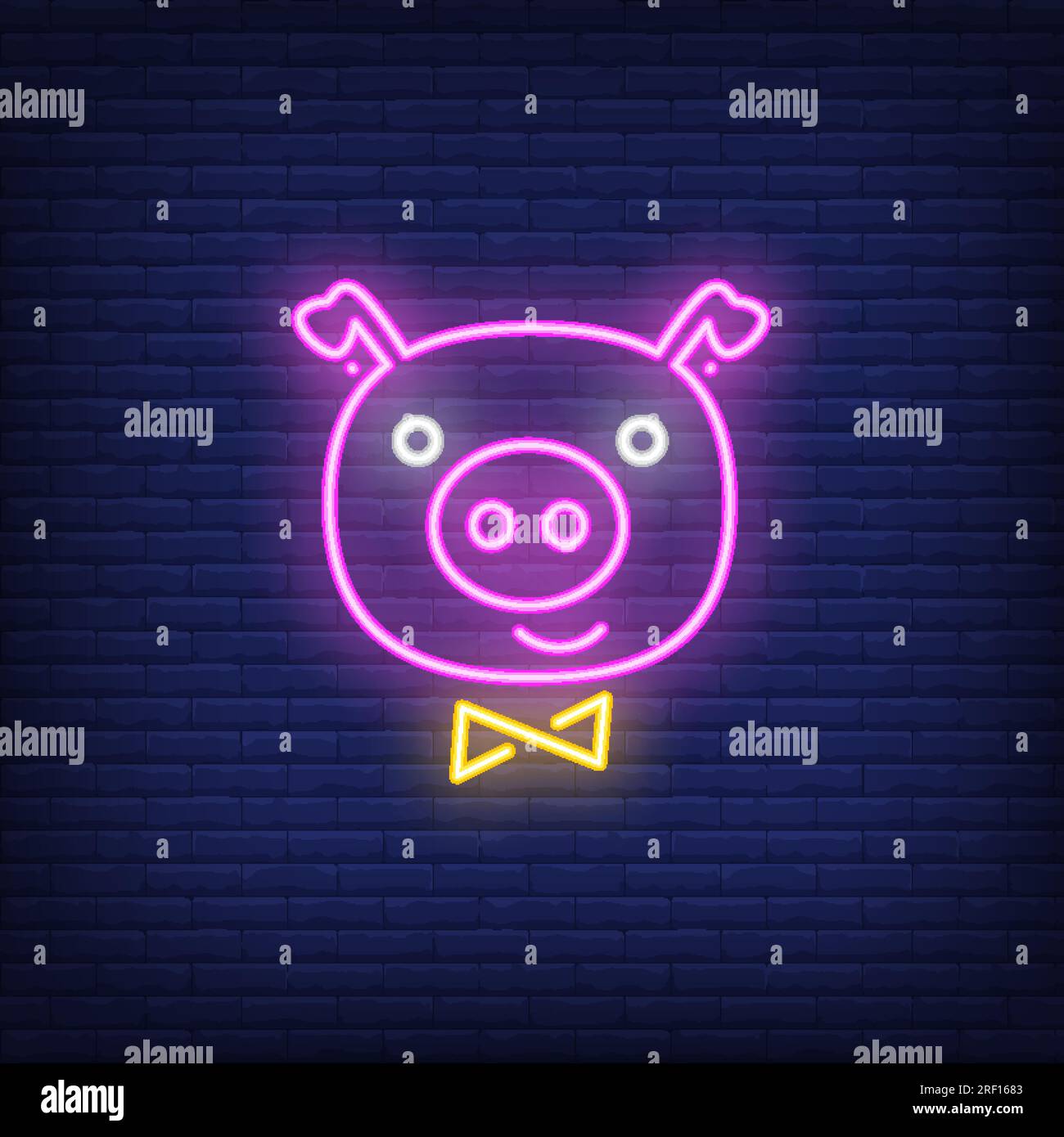Piggy face neon sign Stock Vector Image & Art - Alamy