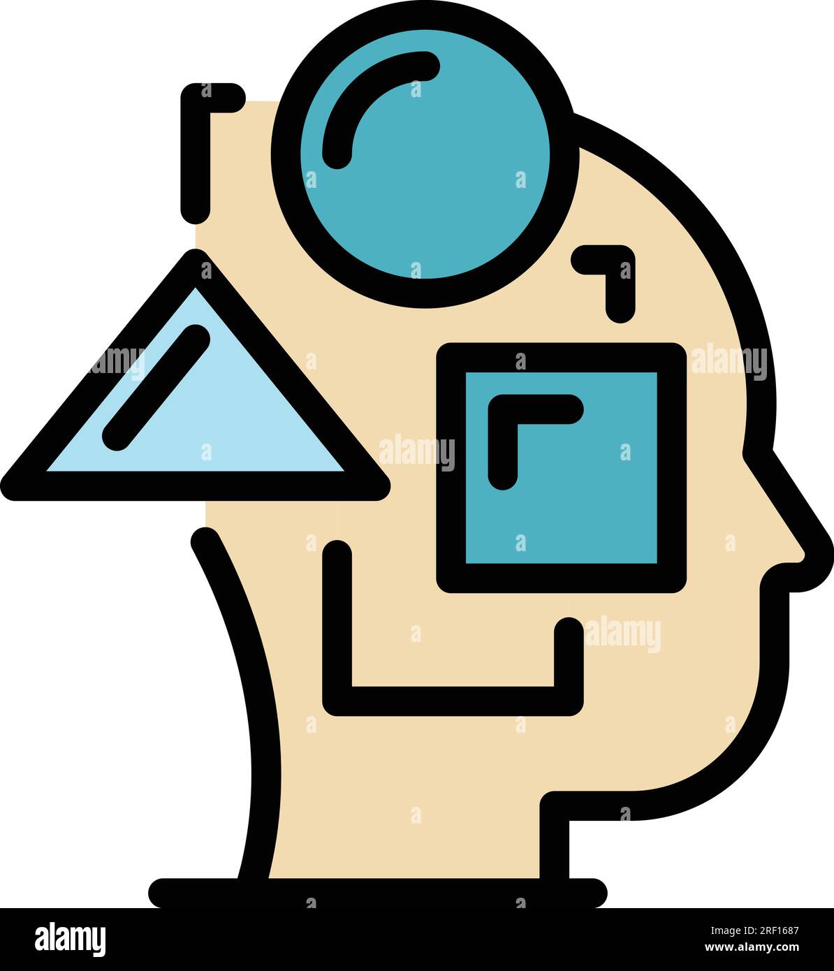 Process thinking icon outline vector. Critical mind. Skill human color ...