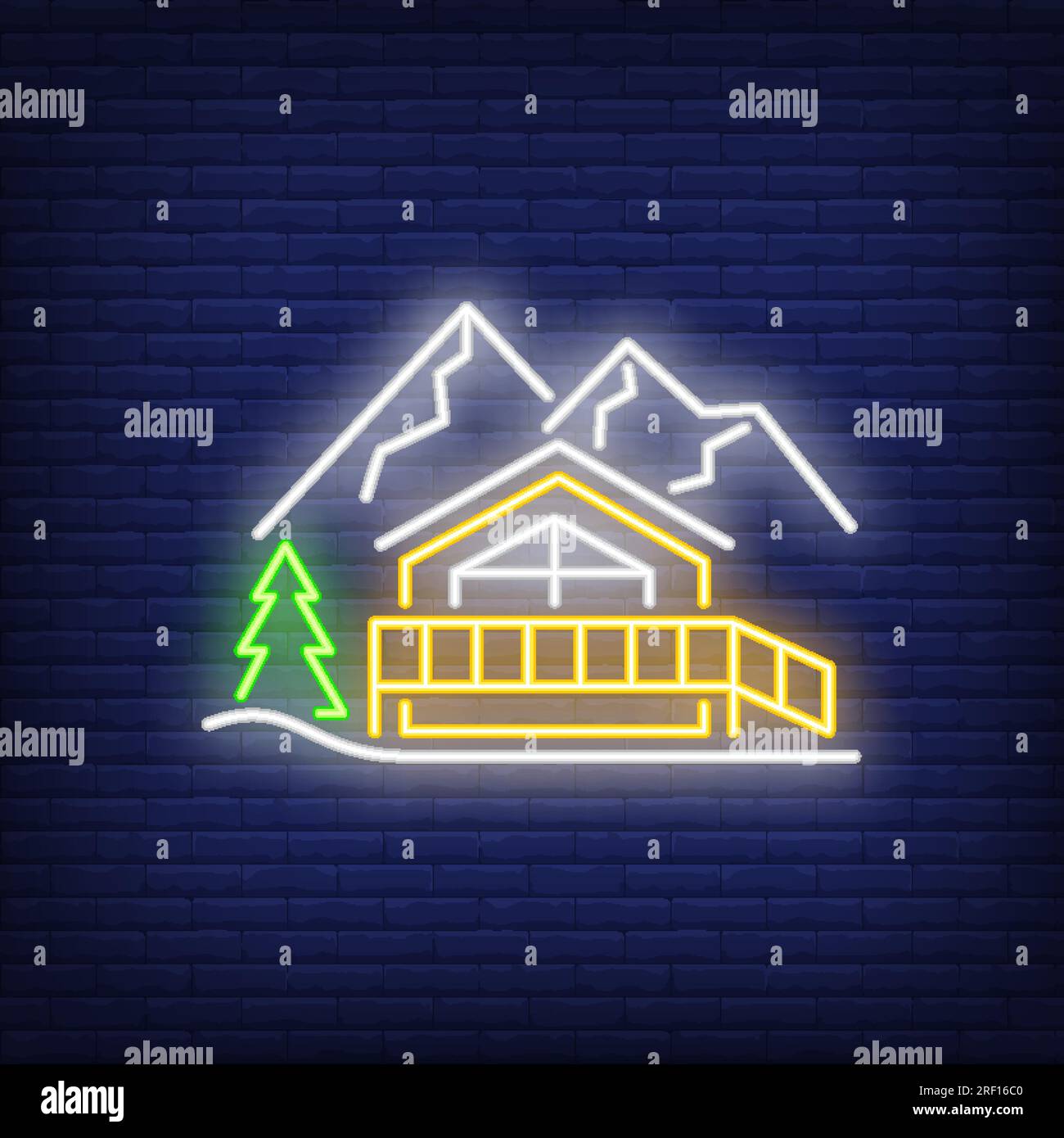 Winter realistic neon sign hi-res stock photography and images - Alamy