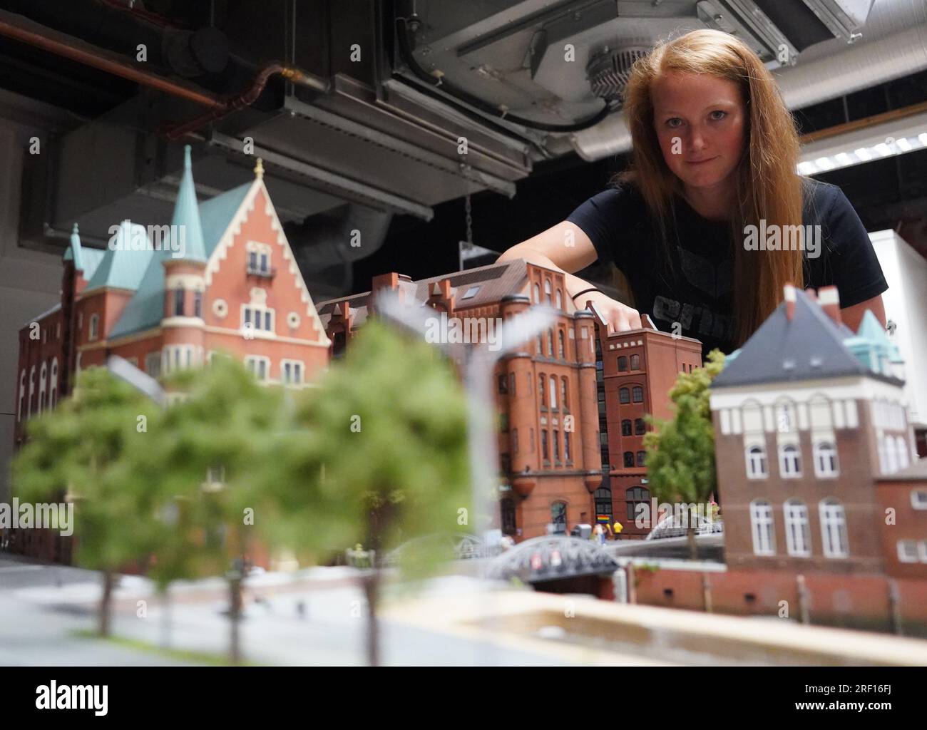 Hamburg, Germany. 18th July, 2023. Model maker Tanja Schlabitz works in ...