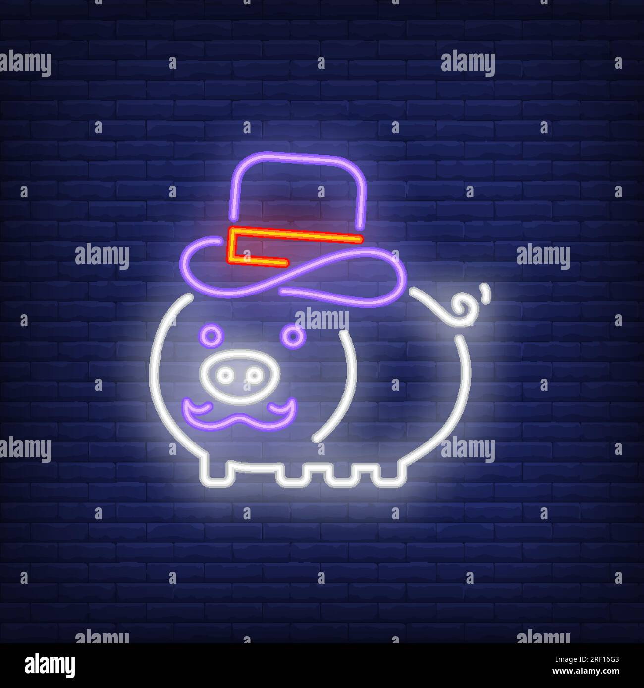 Piglet in topper neon sign Stock Vector Image & Art - Alamy