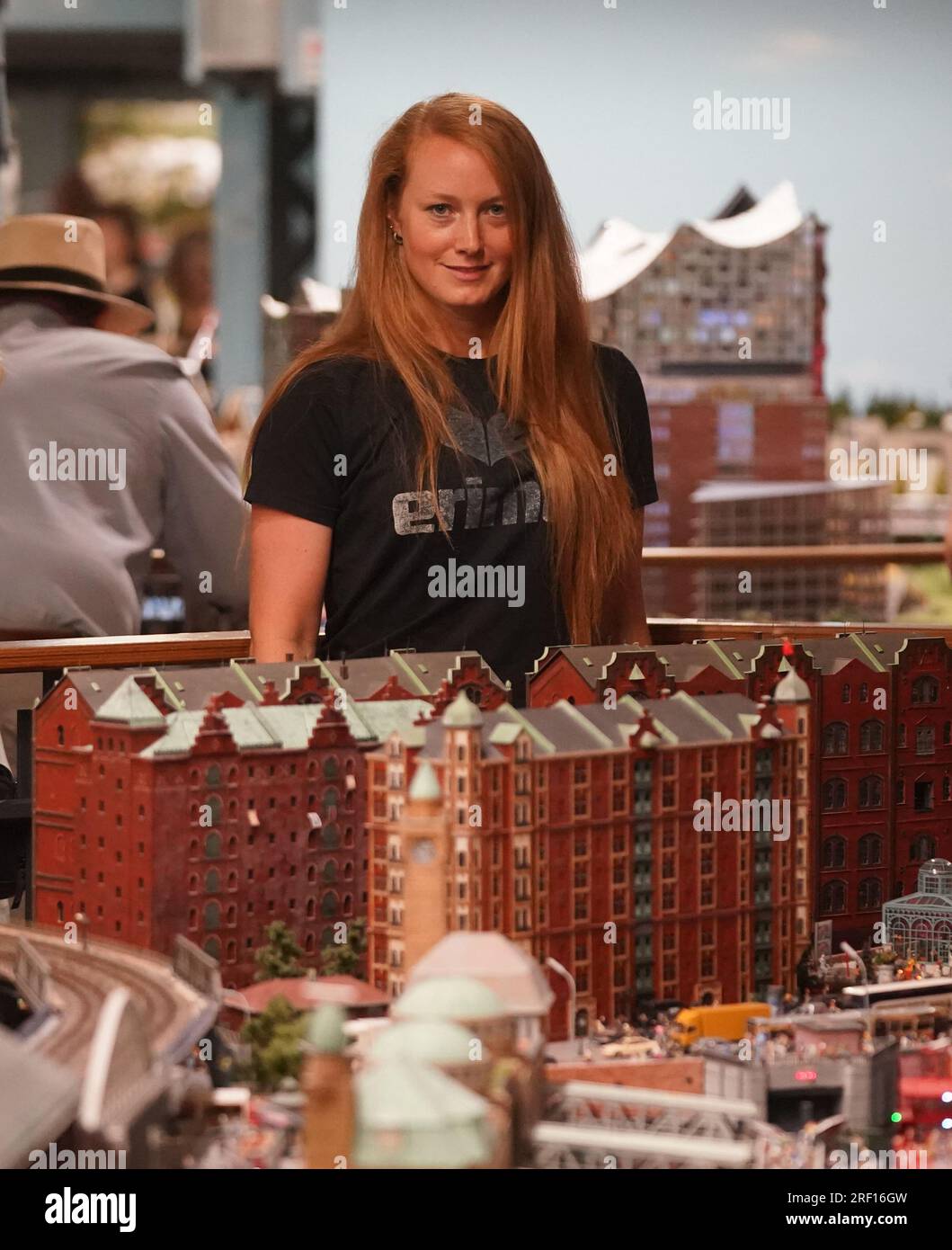 Hamburg, Germany. 18th July, 2023. Model maker Tanja Schlabitz stands ...