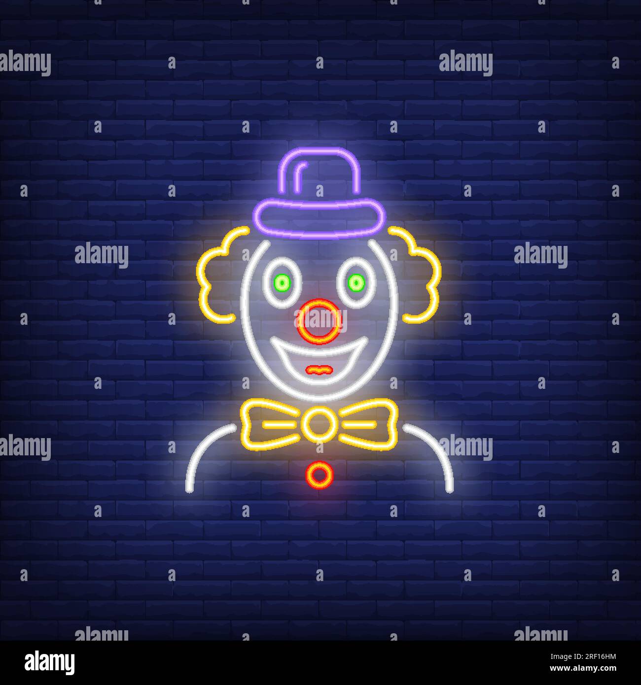 Cheerful clown neon sign Stock Vector Image & Art - Alamy