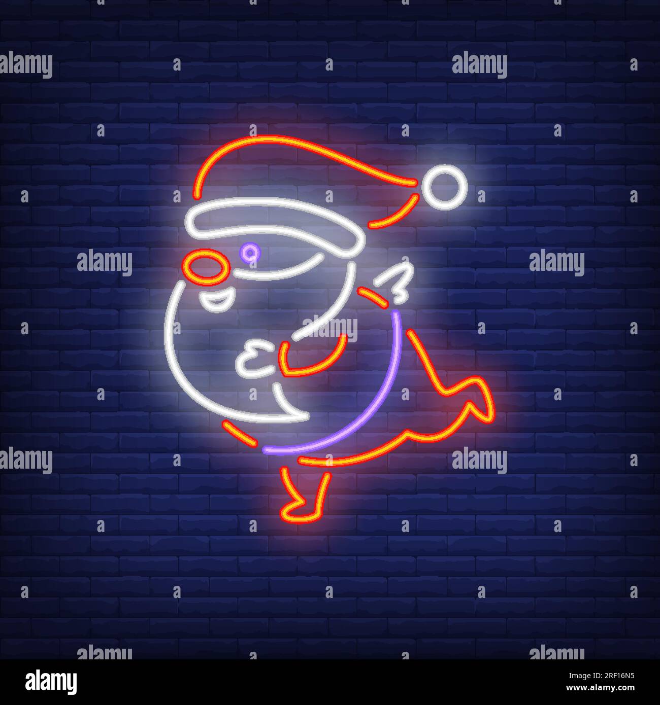 Santa Claus running neon sign Stock Vector Image & Art - Alamy