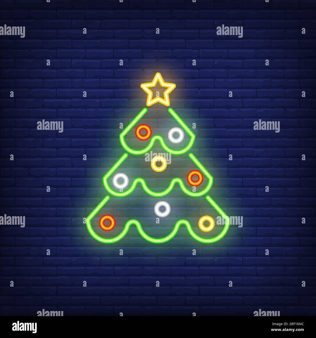 Festive fir-tree neon sign Stock Vector Image & Art - Alamy