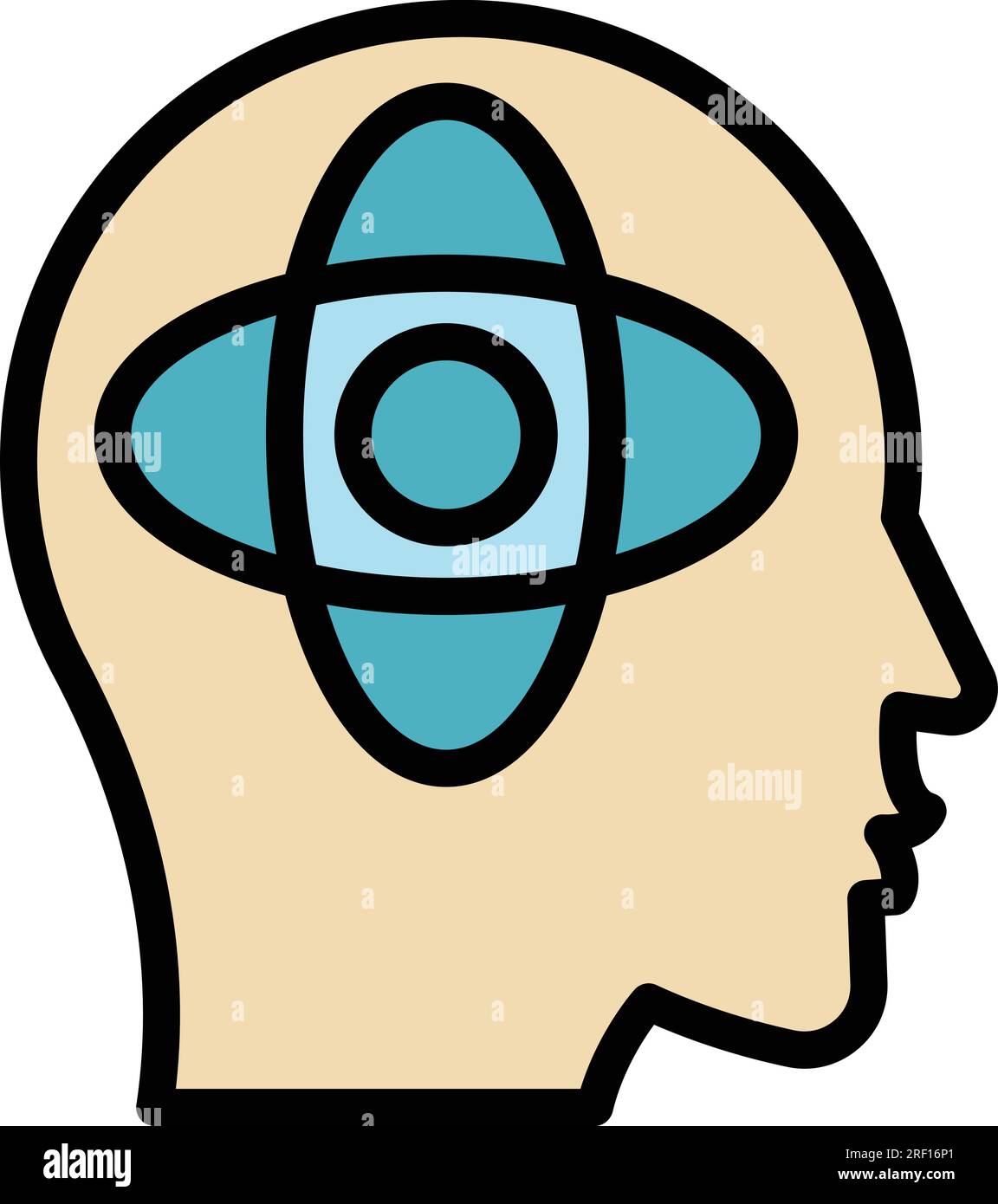 Strategic thinking icon outline vector. Think mind. Skill human color ...