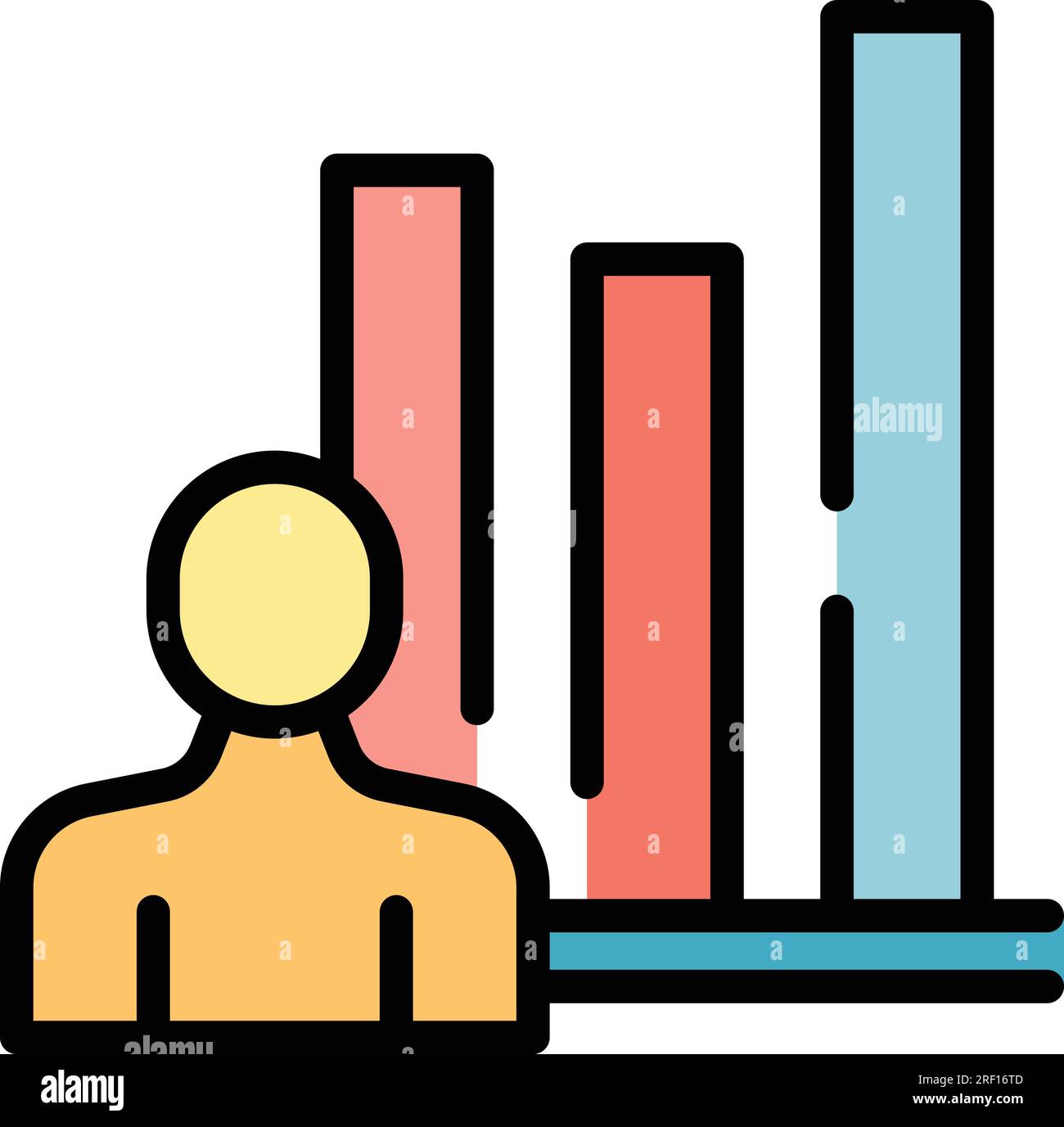 Graph skills icon outline vector. Stress therapy. Effort children color ...