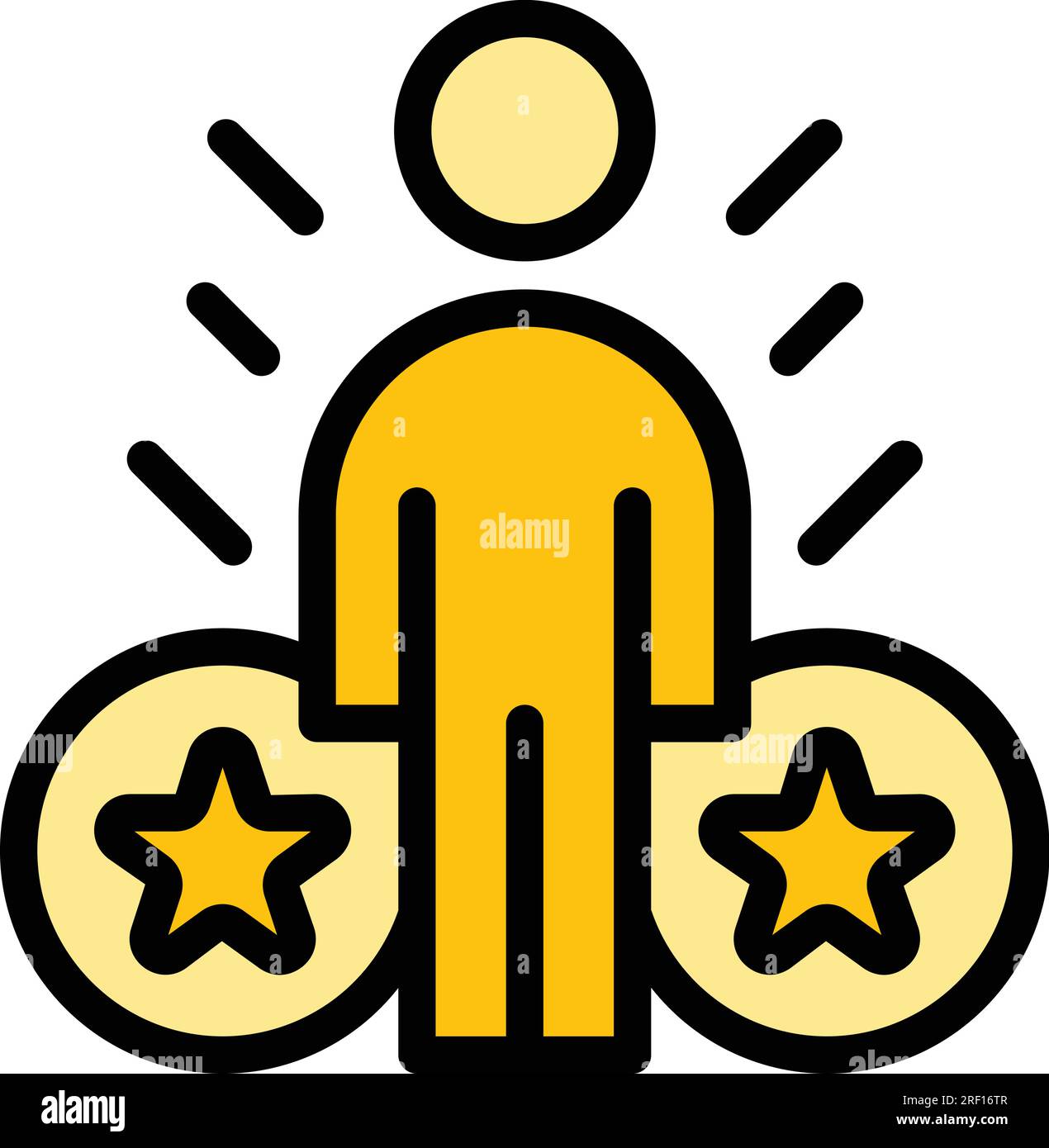 Man reward icon outline vector. Service gift. Customer program color ...