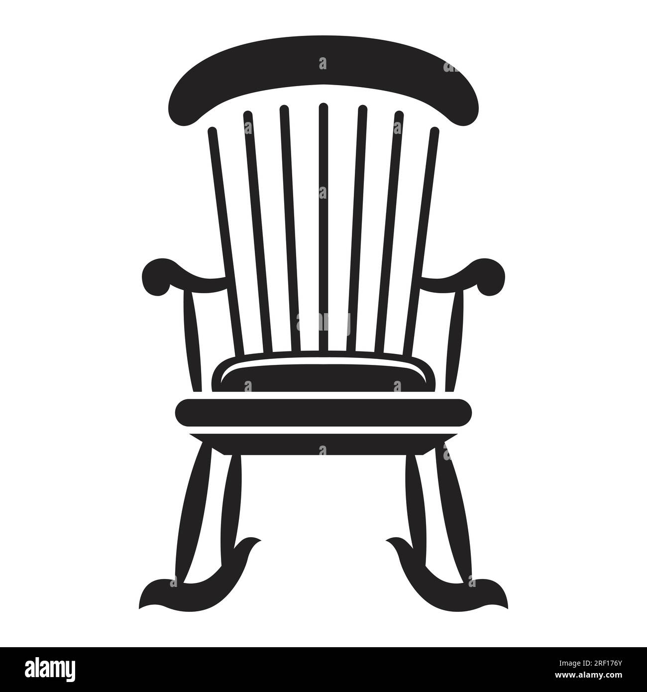 rocking chair icon on white background. flat vector illustration Stock ...