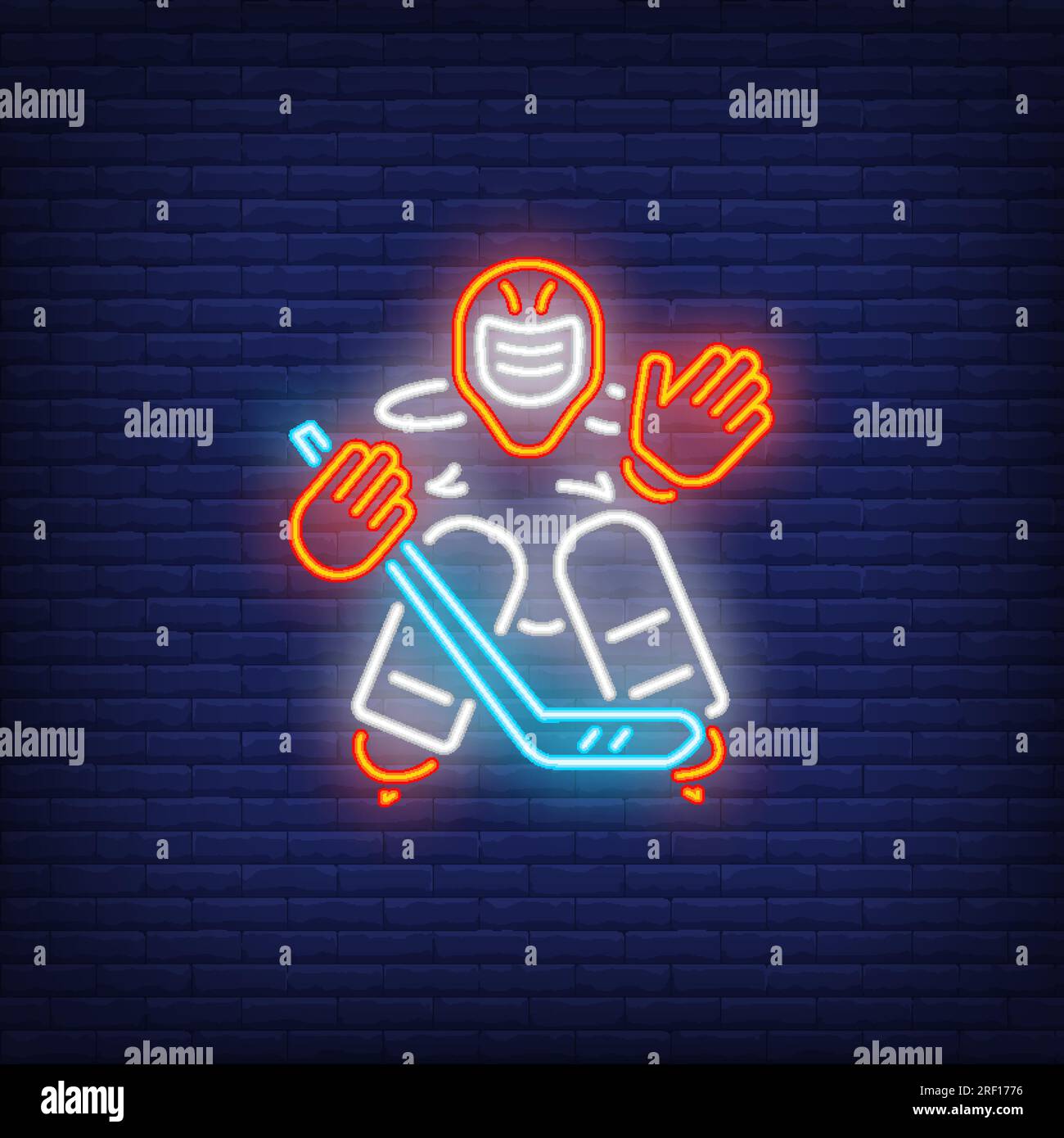 Hockey goalkeeper neon sign Stock Vector Image & Art - Alamy