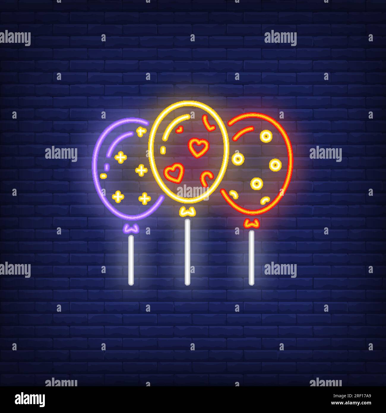 Three patterned balloons neon sign Stock Vector Image & Art - Alamy
