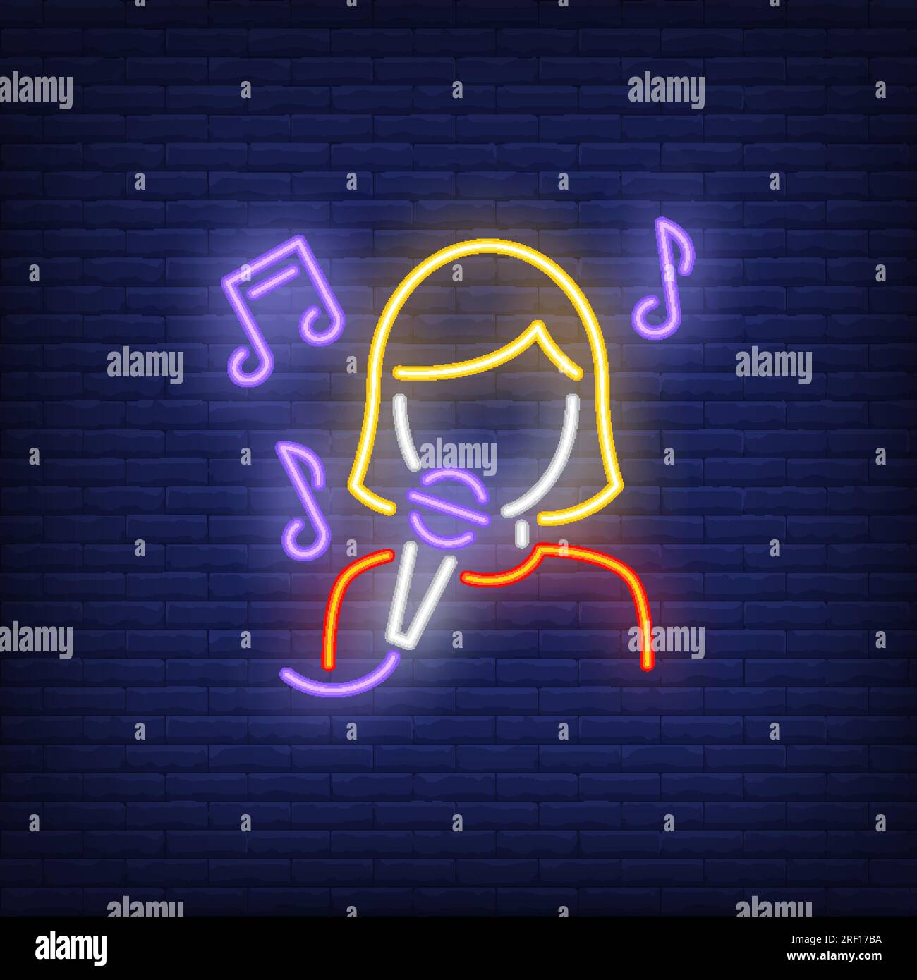 Singer with microphone neon sign Stock Vector Image & Art - Alamy