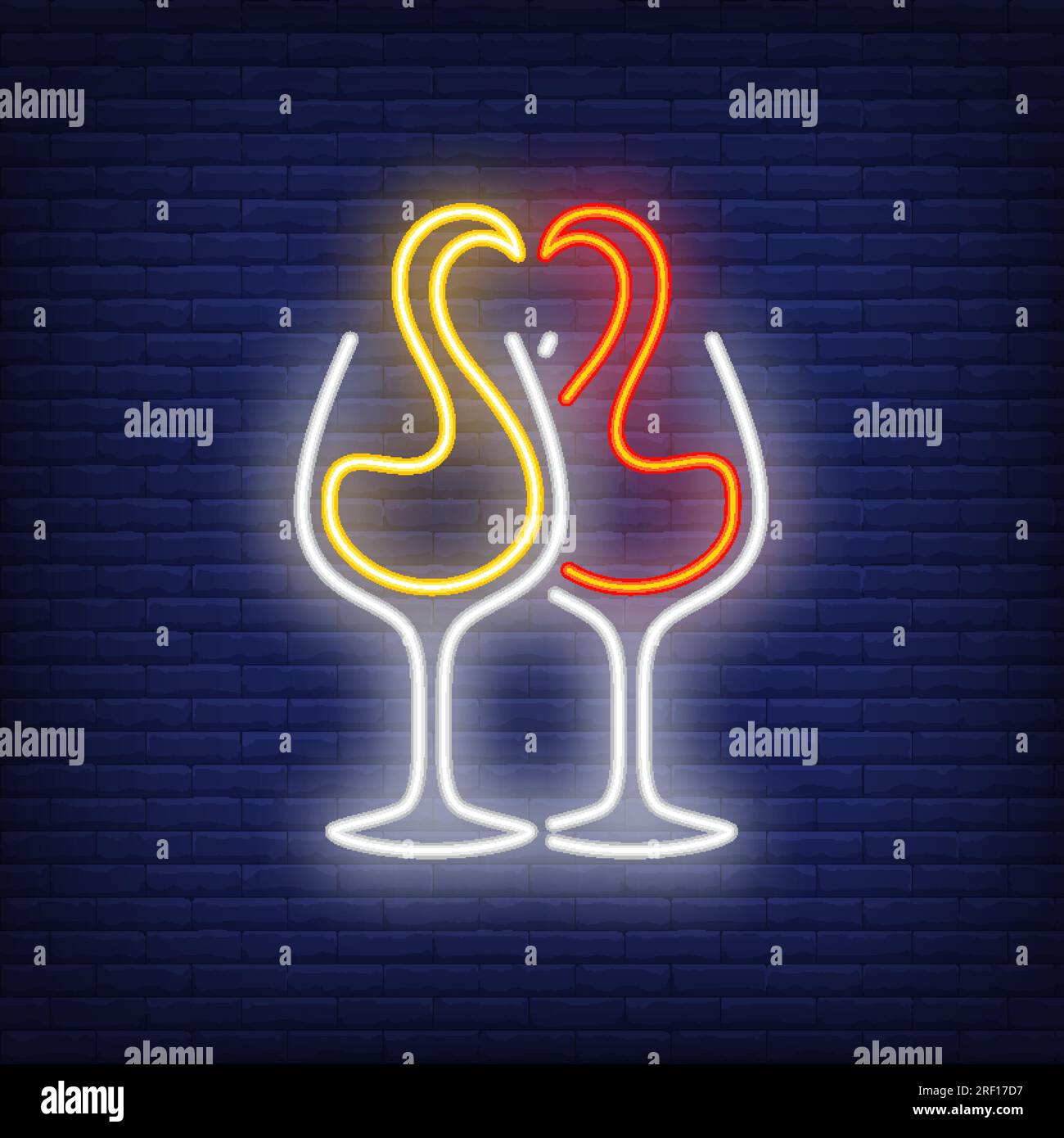 Red and white wine splashes in glasses neon sign Stock Vector Image ...