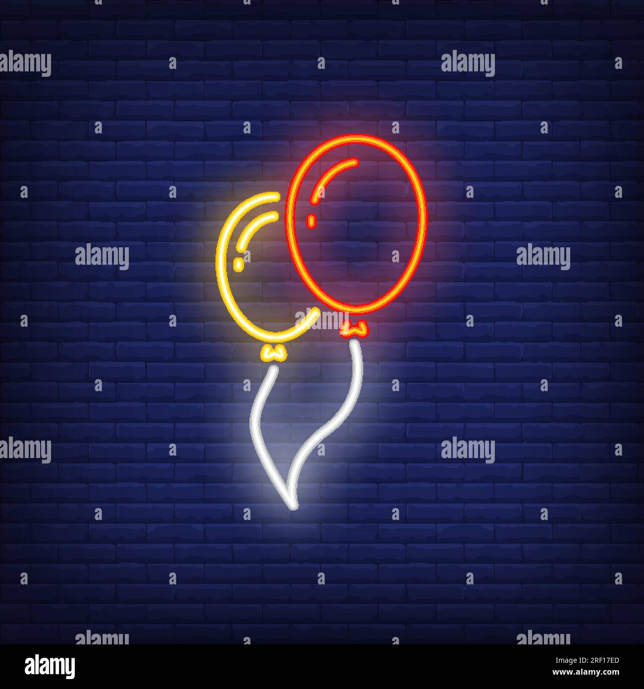 Two balloons neon sign Stock Vector Image & Art - Alamy