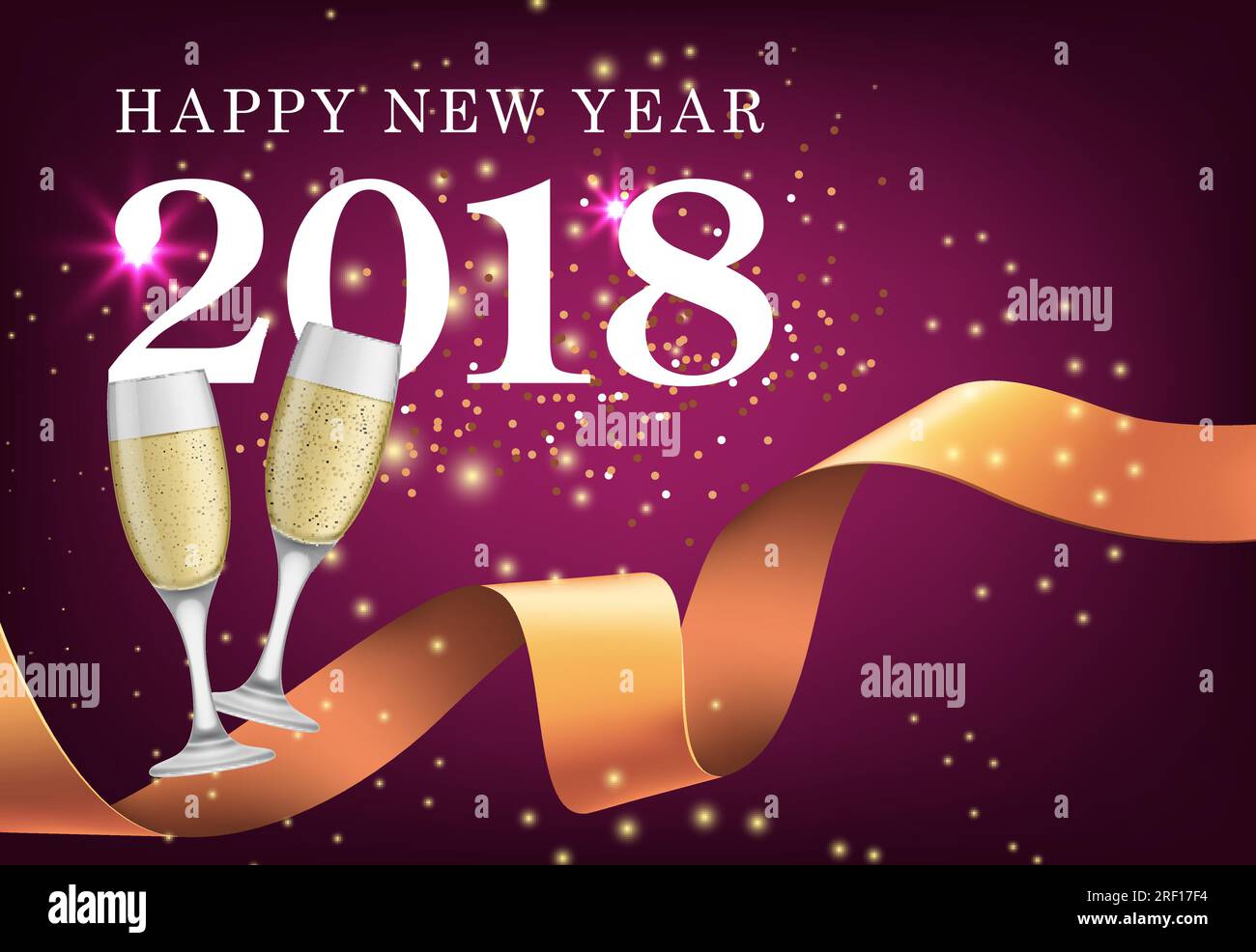 Happy New Year sparkling postcard design Stock Vector Image & Art - Alamy