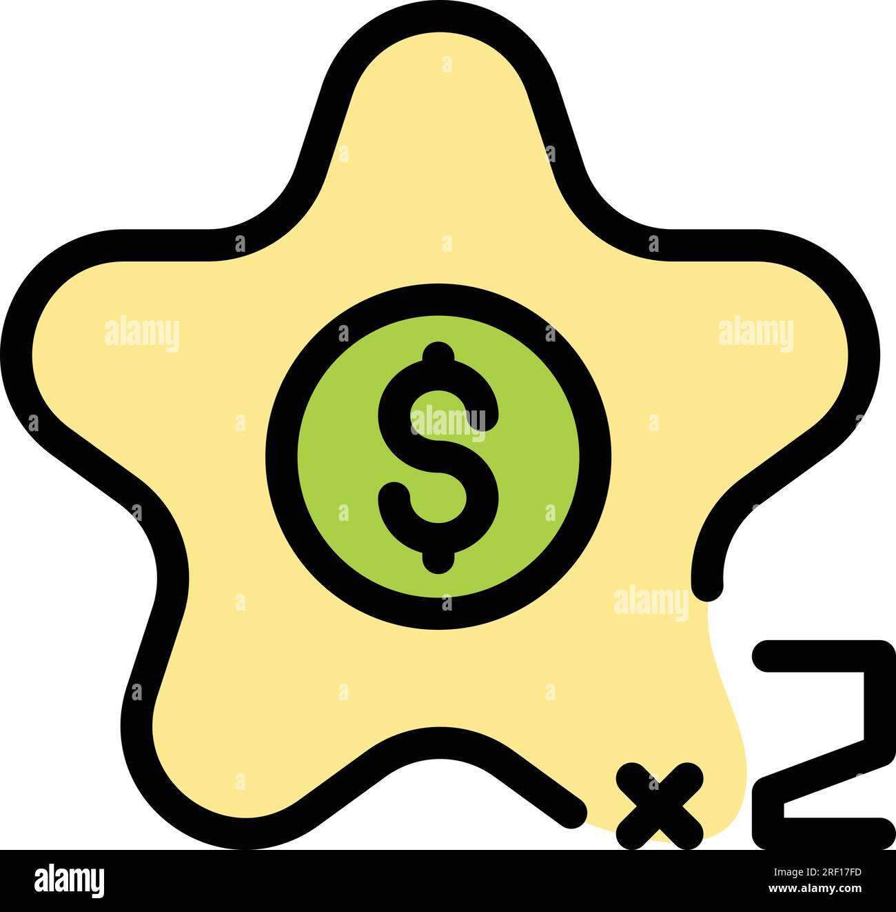 Dollar star loyalty icon outline vector. Online program. Gift benefit ...