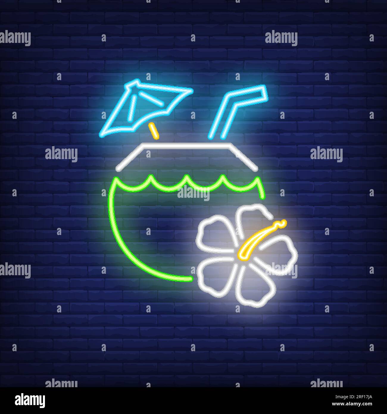 Coconut cocktail neon sign Stock Vector Image & Art - Alamy