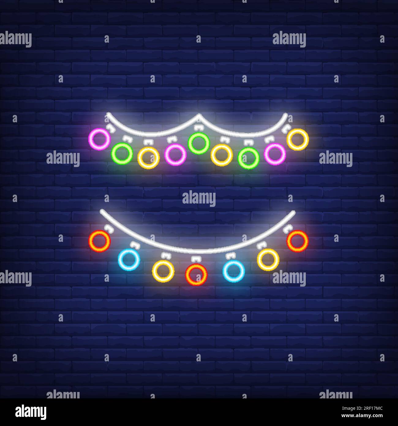 Multicolored retro garland neon sign Stock Vector Image & Art - Alamy