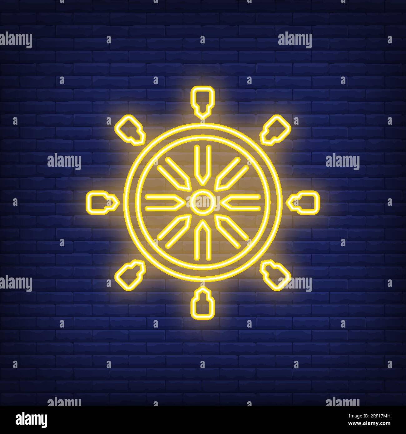 Wheel realistic neon sign hi-res stock photography and images - Alamy