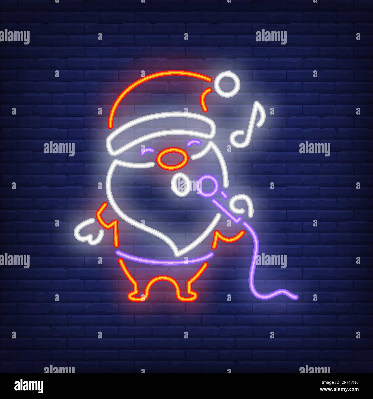 Santa Claus singing song neon sign Stock Vector Image & Art - Alamy