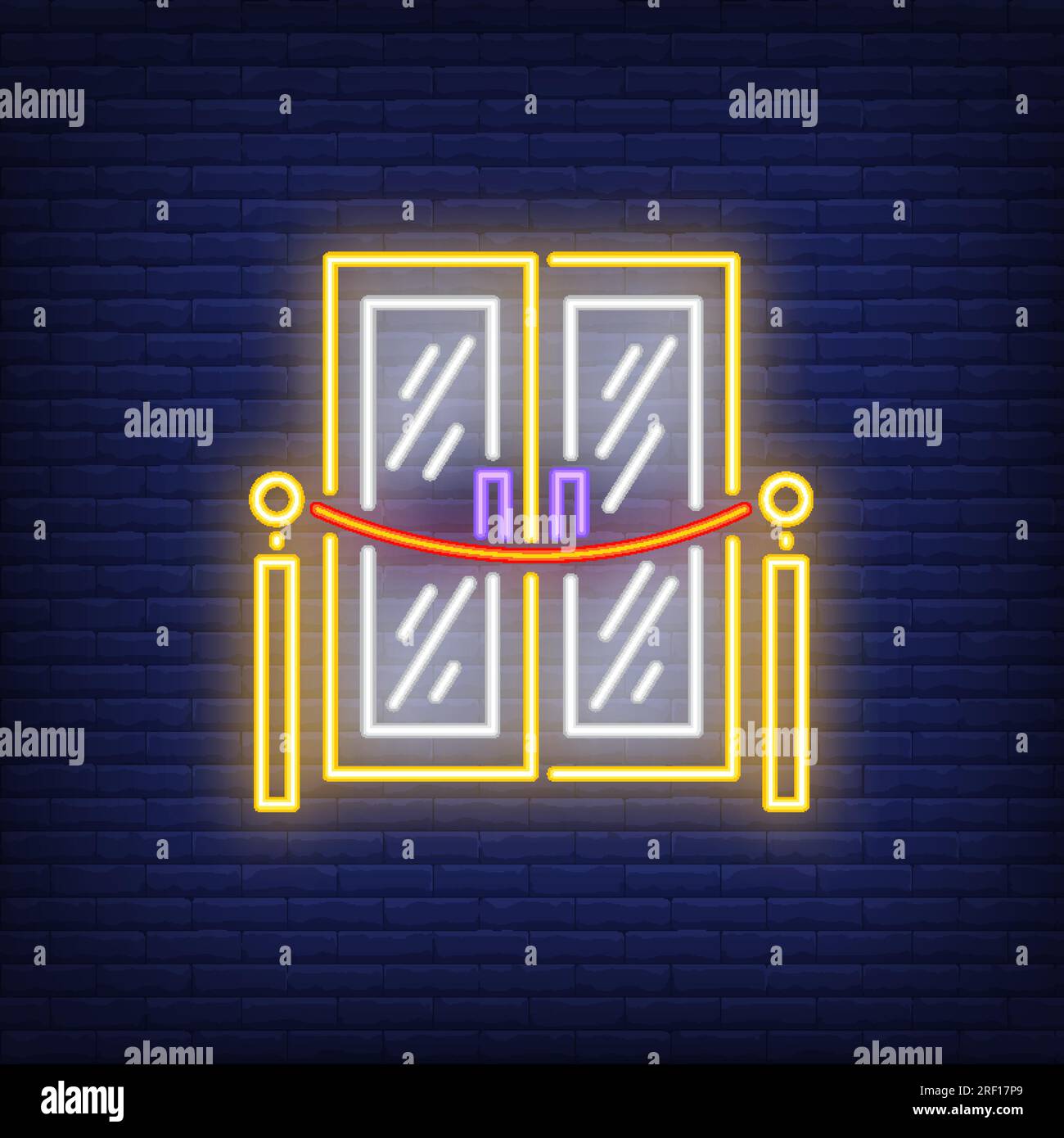 Doors with red rope neon sign Stock Vector Image & Art - Alamy