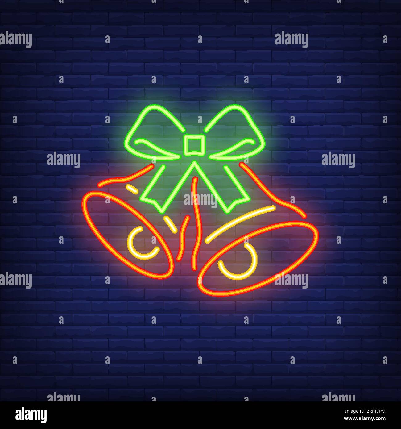 Two bells with bow neon sign Stock Vector Image & Art - Alamy