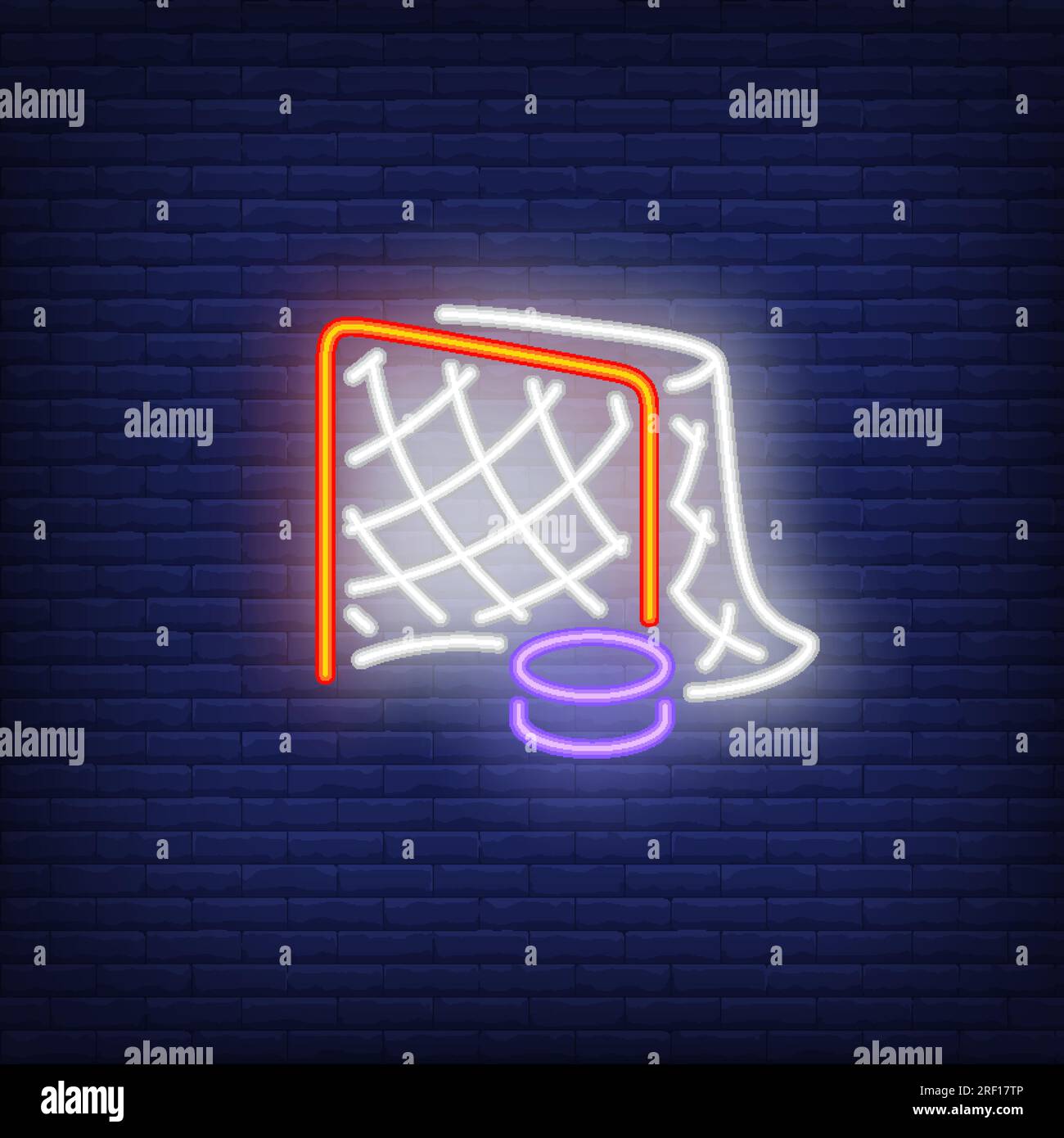 Ice hockey goal with puck neon sign Stock Vector Image & Art - Alamy