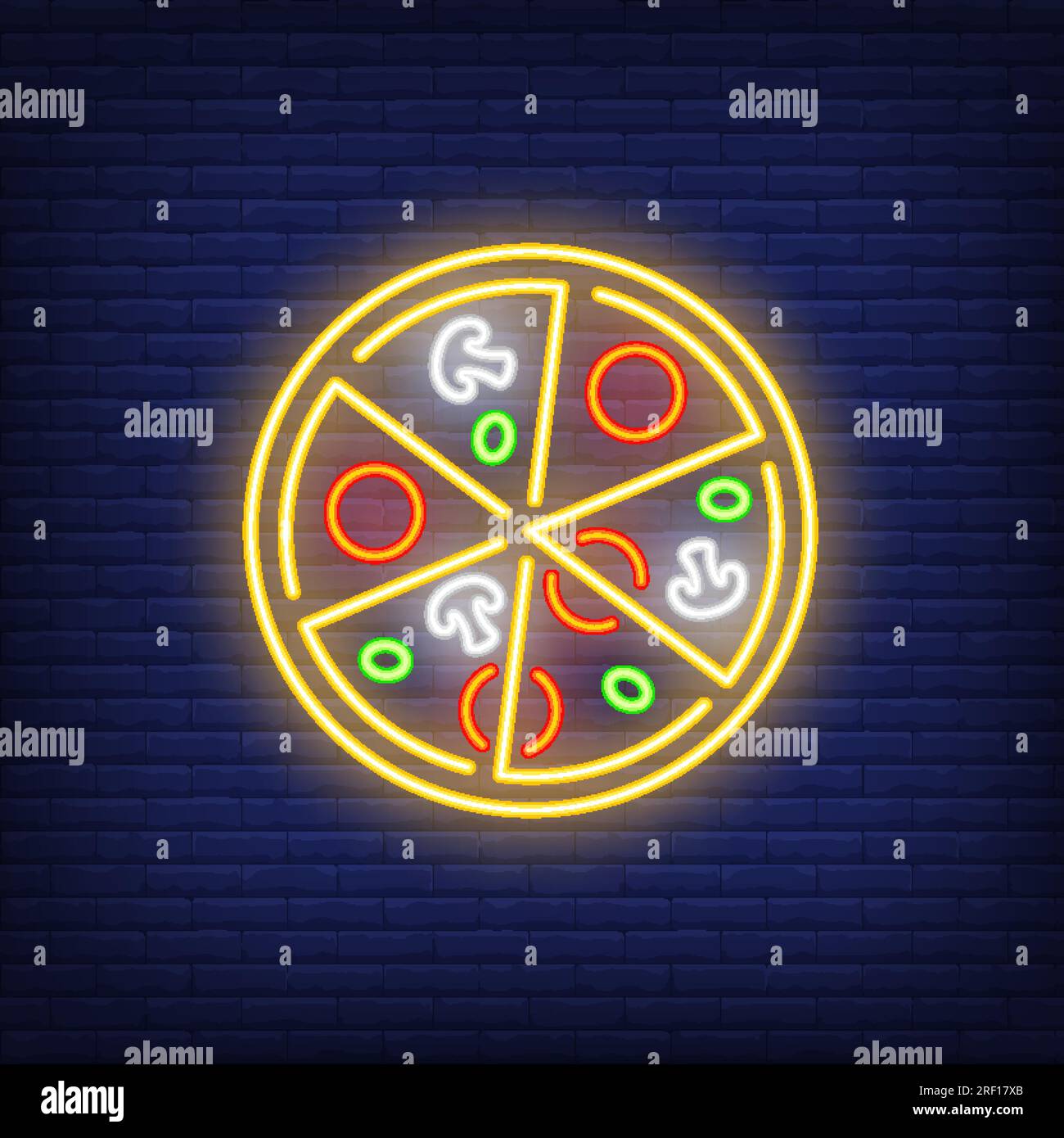 Sliced pizza neon sign Stock Vector Image & Art - Alamy