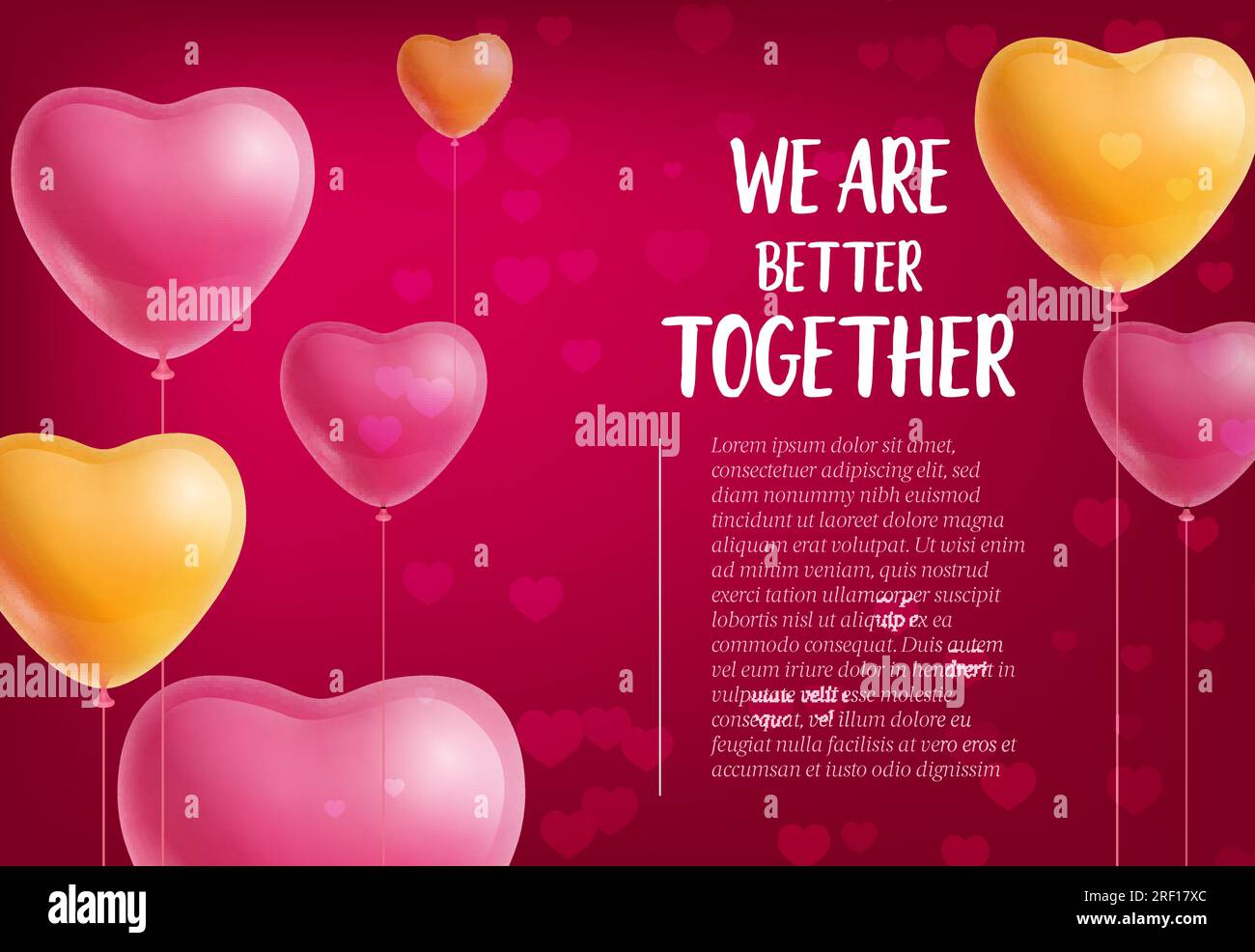 We are better together lettering, heart shaped balloons Stock Vector ...