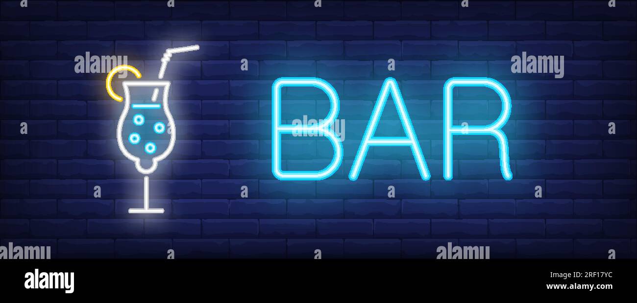 Illuminated cocktail bar Stock Vector Images - Alamy