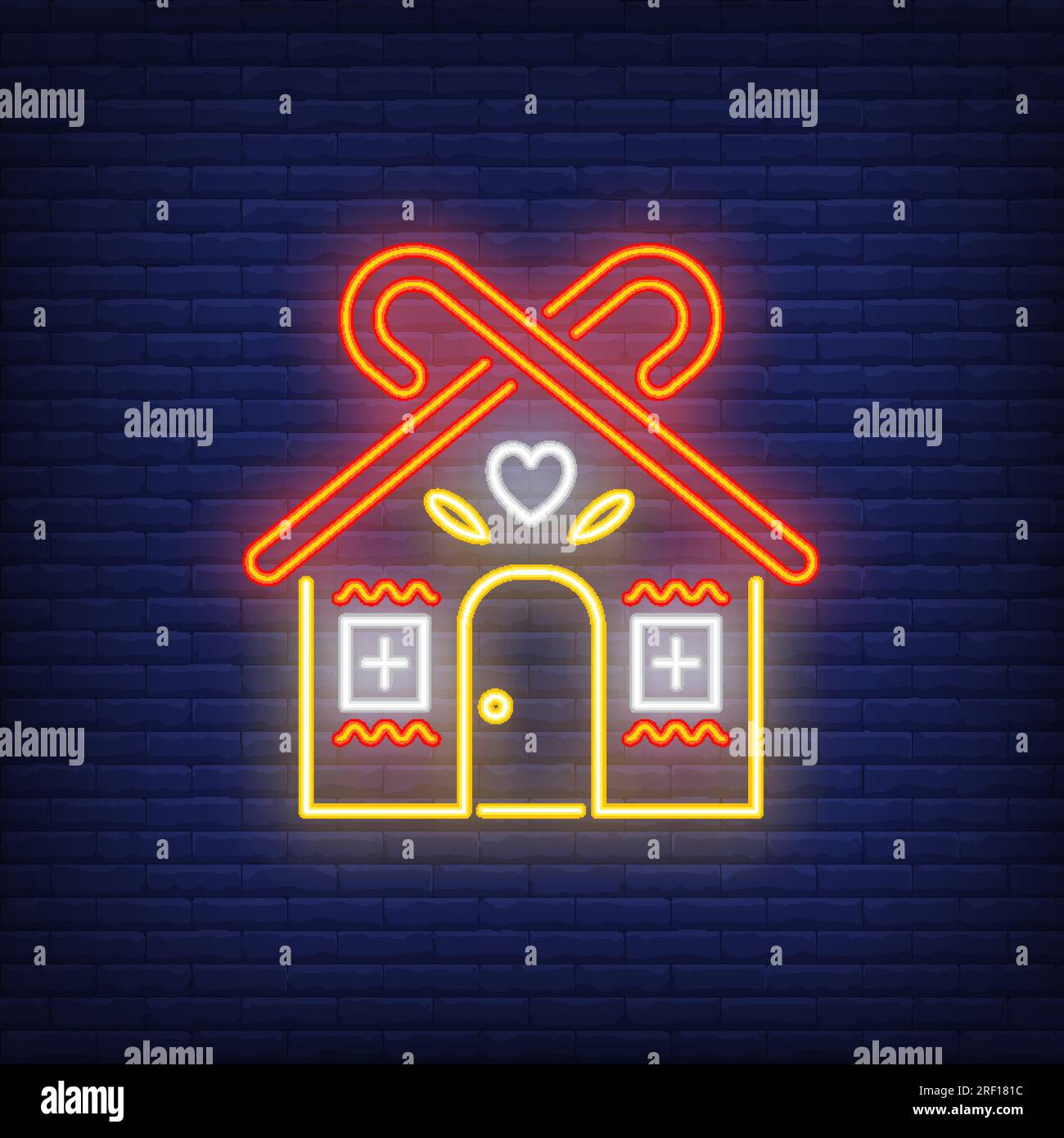 Gingerbread house neon sign Stock Vector Image & Art - Alamy