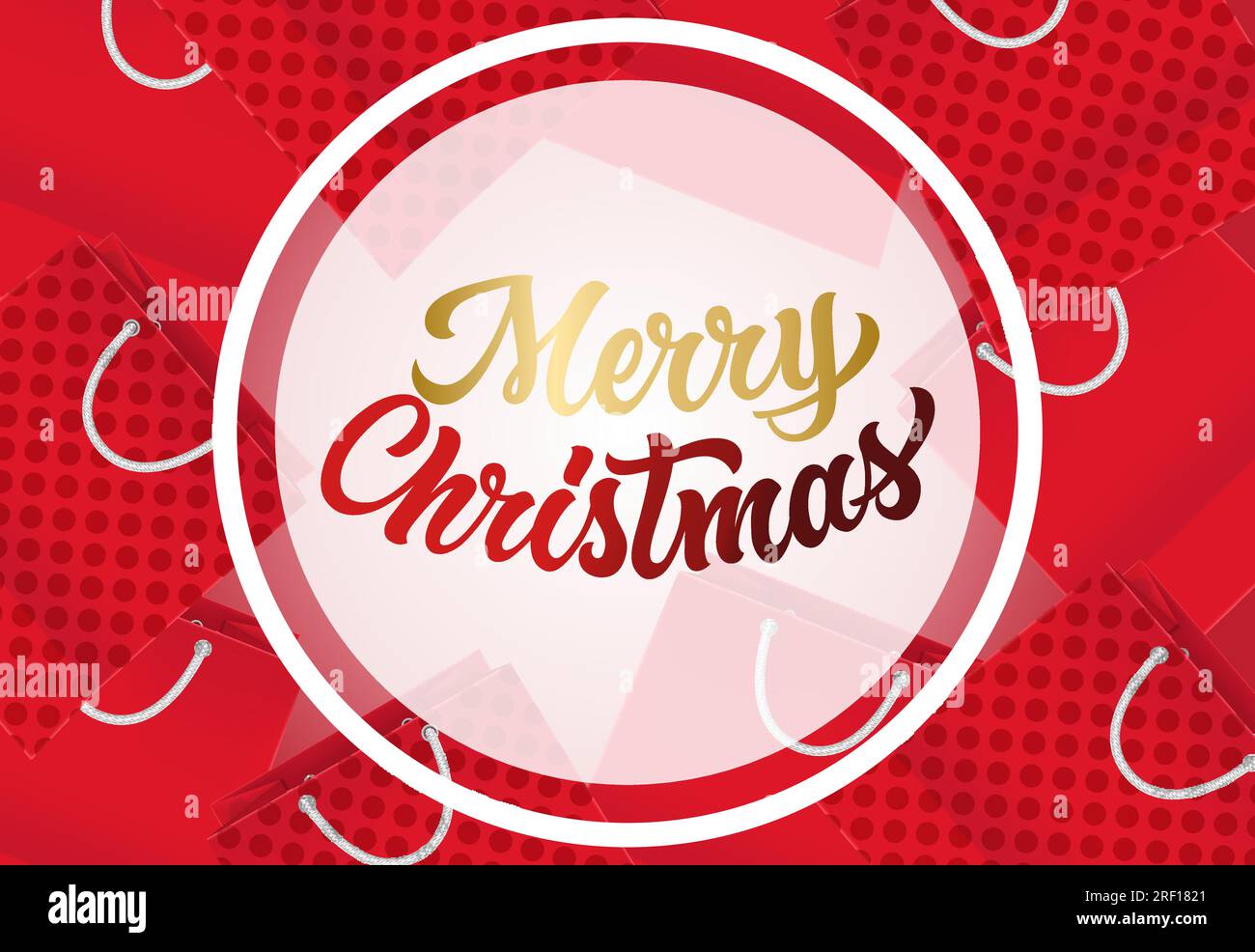 Merry Christmas with red gift packets banner design Stock Vector Image ...