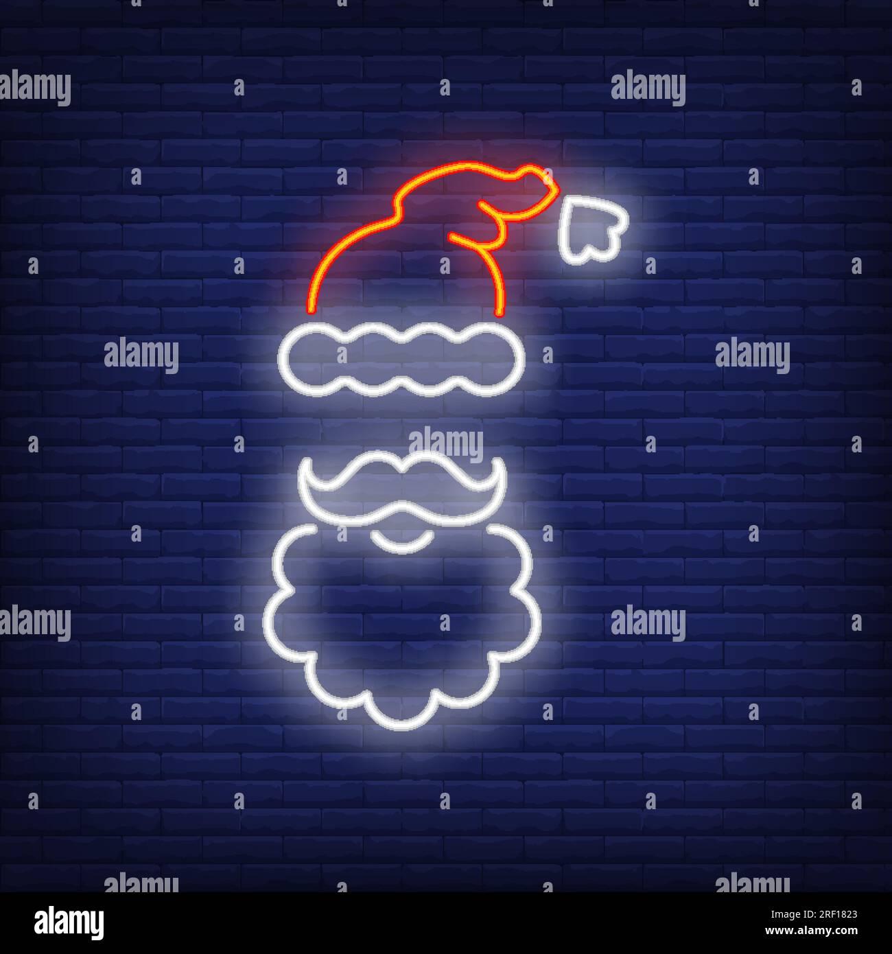 Santa beard and hat neon sign Stock Vector Image & Art - Alamy
