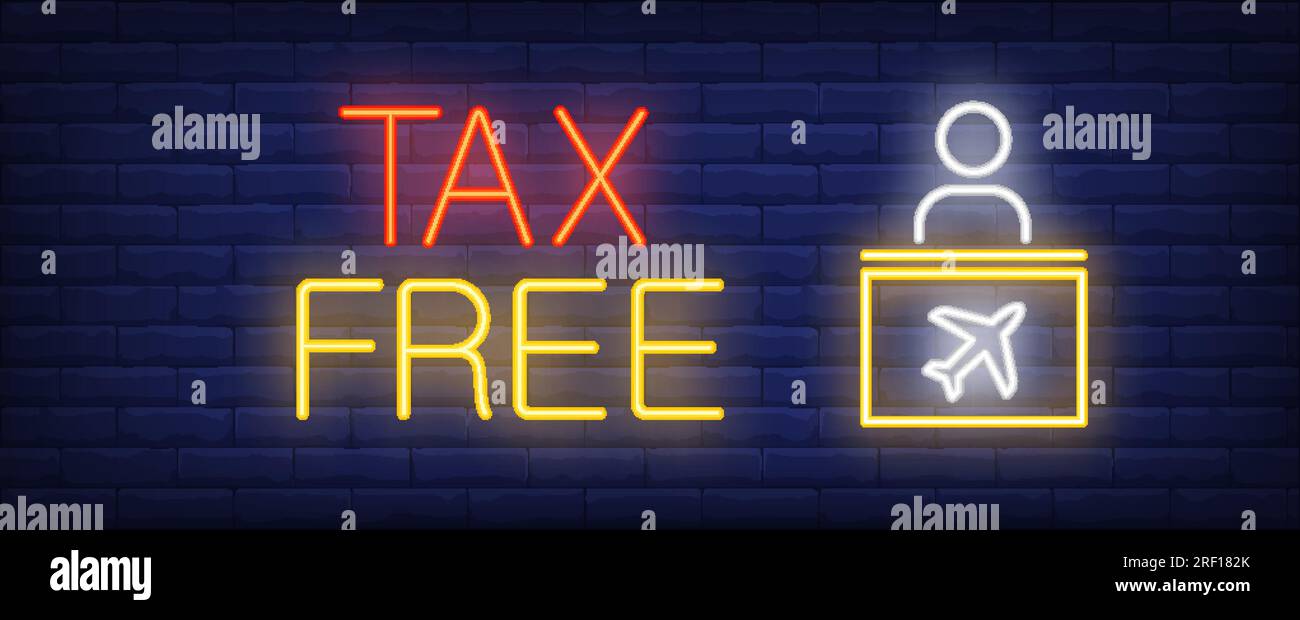 Tax free neon sign Stock Vector Image & Art - Alamy
