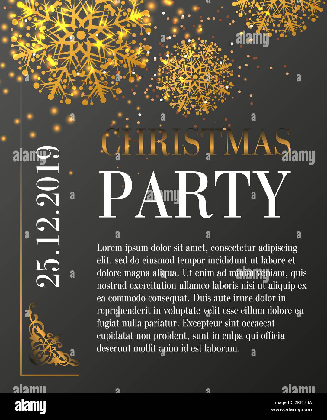 Christmas party lettering with date Stock Vector Image & Art - Alamy