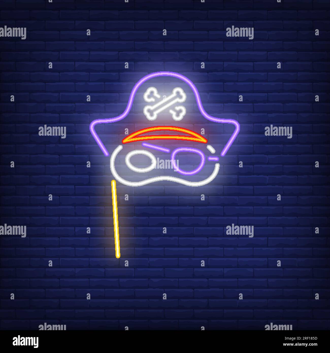 Pirate mask on stick neon sign Stock Vector Image & Art - Alamy