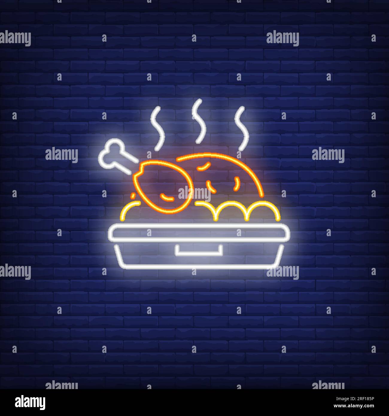 Roasted chicken neon sign Stock Vector Image & Art - Alamy