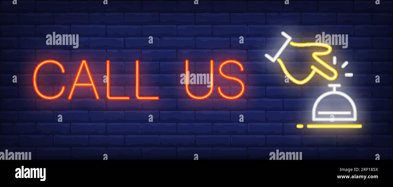 Call us neon sign Stock Vector Image & Art - Alamy