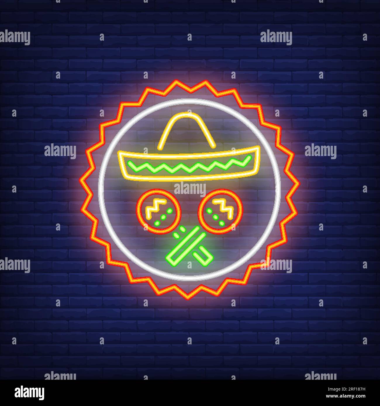 Mexican pie with sombrero neon sign Stock Vector Image & Art - Alamy