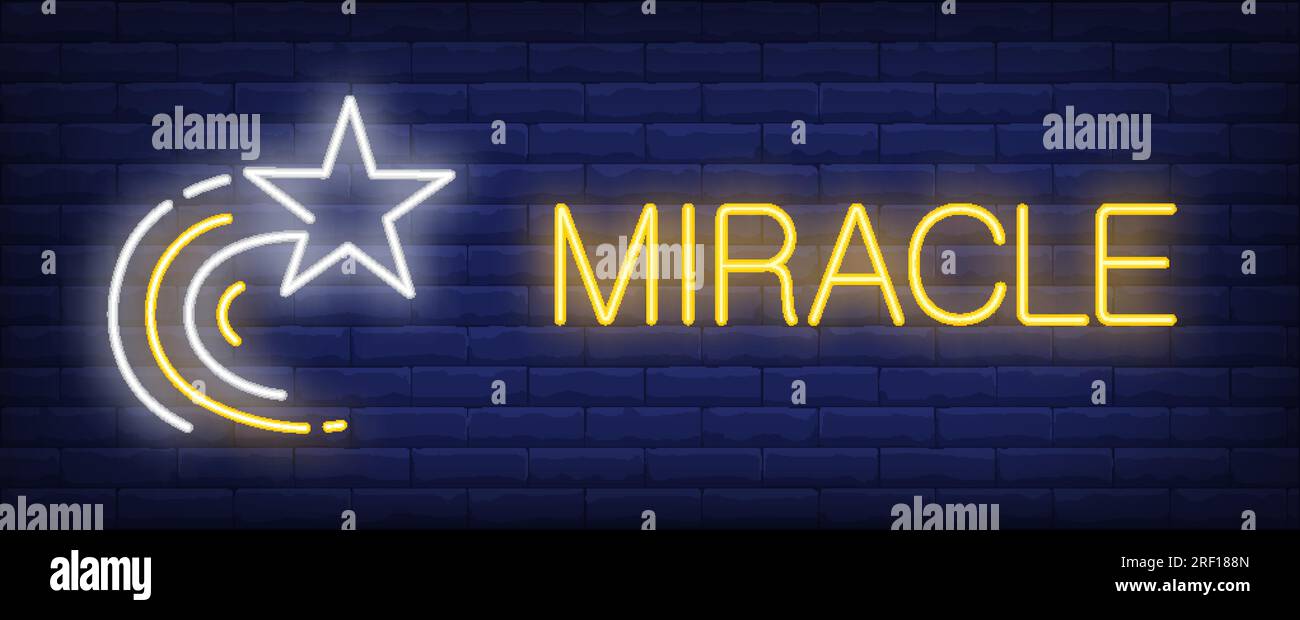 Miracle neon sign Stock Vector Image & Art - Alamy