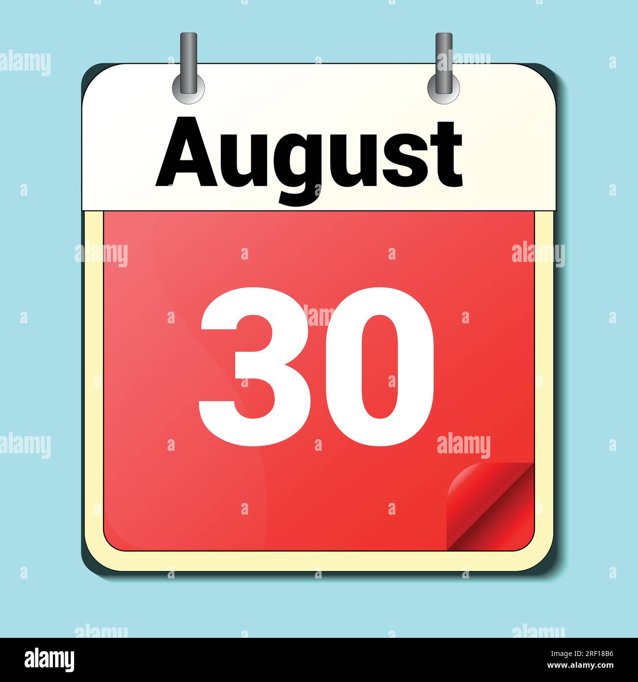 day on the calendar, vector image format, August 30 Stock Vector Image ...