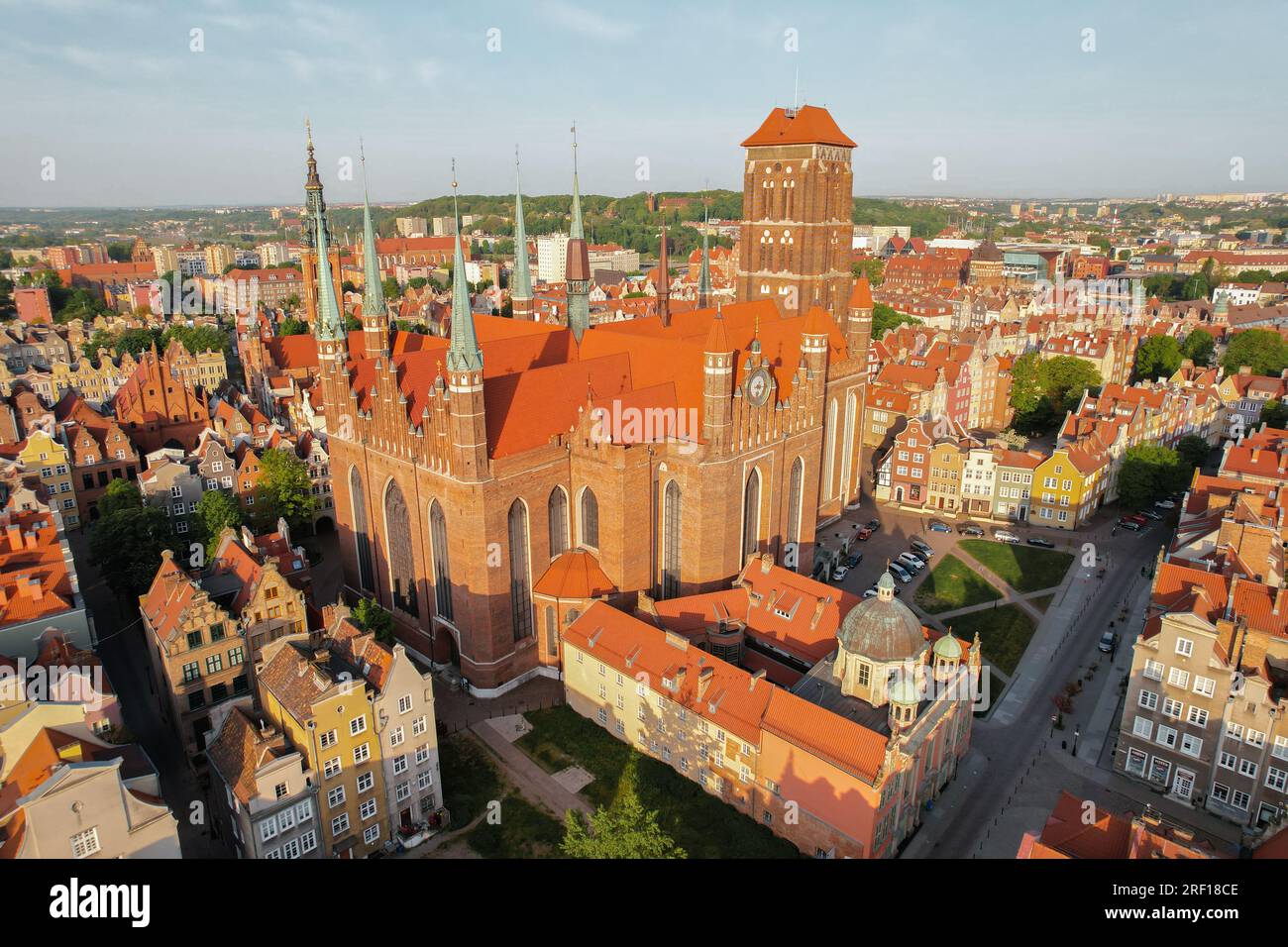 St. Mary's Basilica Beautiful panoramic architecture of old town in ...
