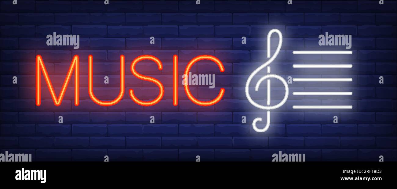 Music neon sign Stock Vector Image & Art - Alamy